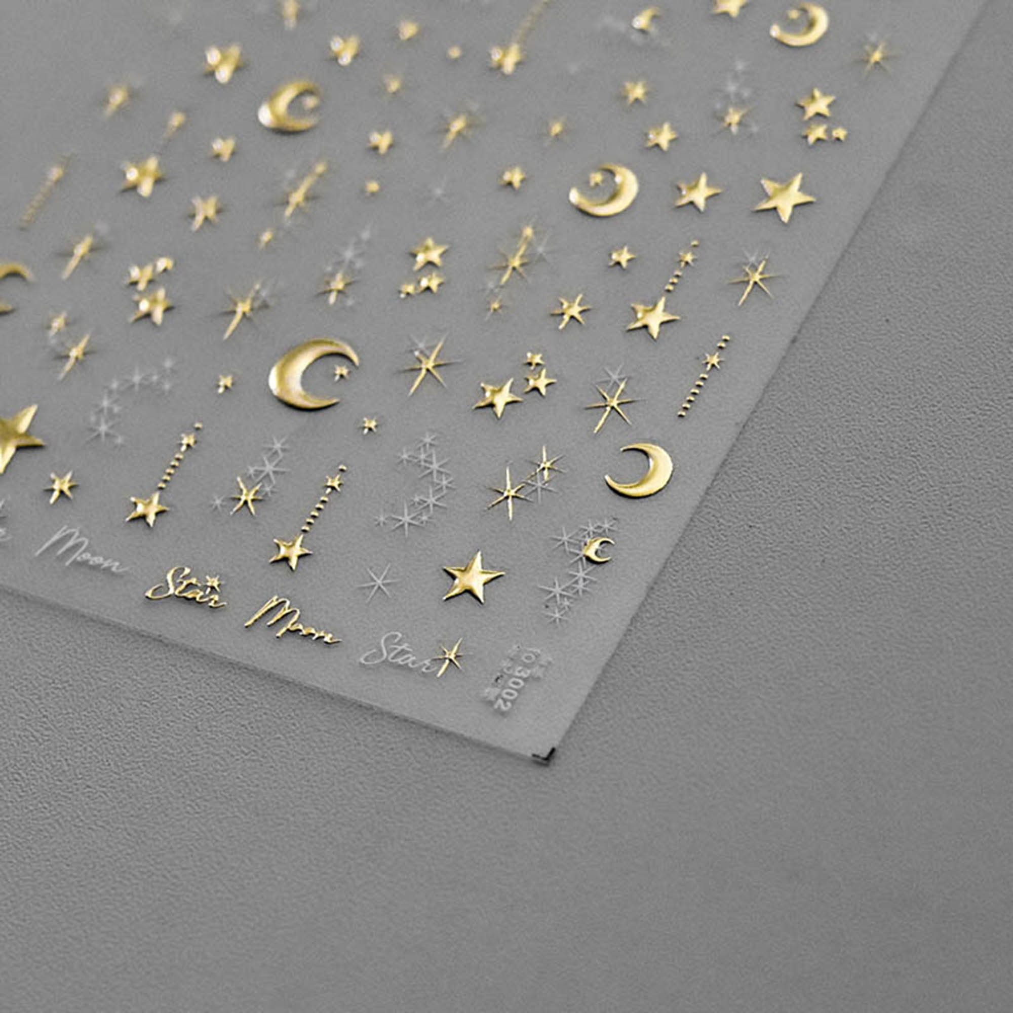 Gold/silver Star and Moon Nail Stickers, Gold/silver Star Decals, Gold ...