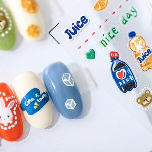 Summer Nail Stickers, Drinks Nail Stickers, Drinks Nail Decal Stickers ...