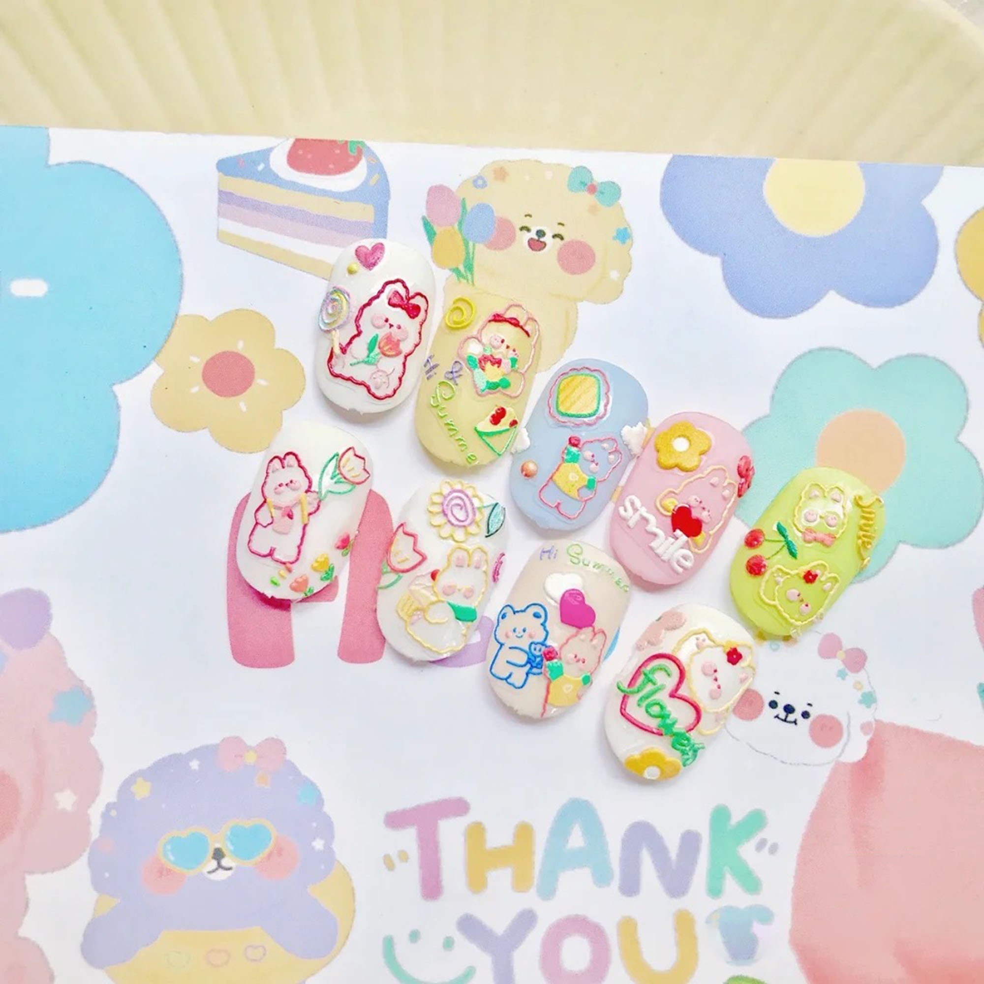 Kawaii Nail Stickers Nail Decals Cute Nail Stickers Rabbit | Etsy