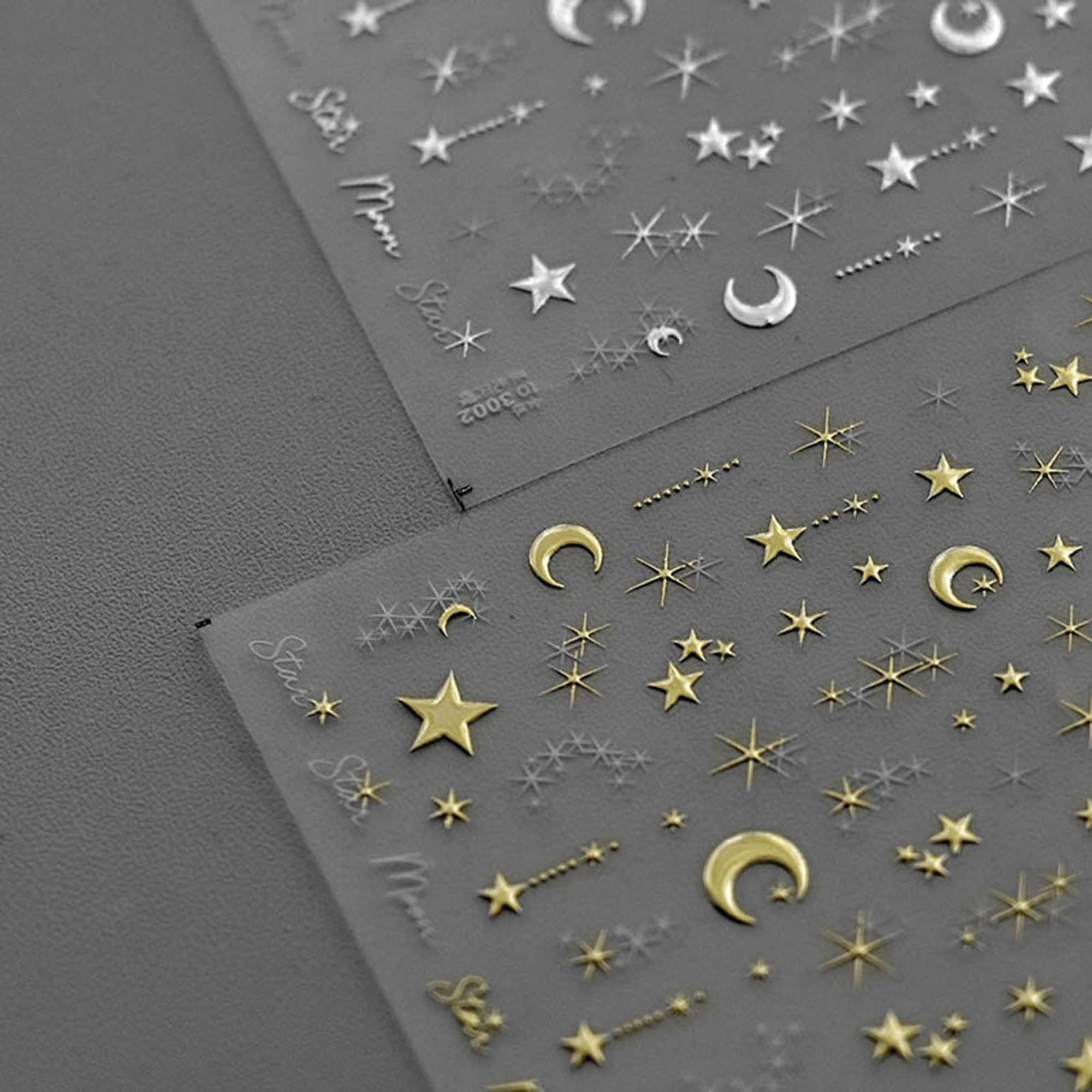 Gold/silver Star and Moon Nail Stickers, Gold/silver Star Decals, Gold ...
