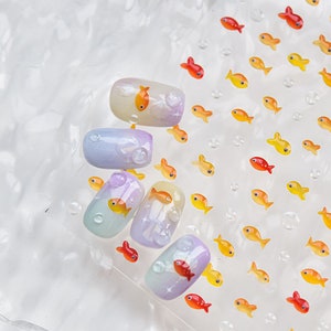 Small Fish Nail Stickers, Fish Nail Decals, Tiny Fish Nail Stickers ...