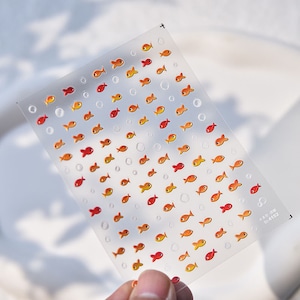 Small Fish Nail Stickers, Fish Nail Decals, Tiny Fish Nail Stickers ...