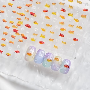 Small Fish Nail Stickers, Fish Nail Decals, Tiny Fish Nail Stickers ...
