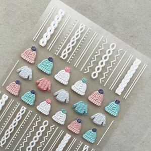Winter Sweater Nail Stickers, Nail Art Decal, Winter Nail Stickers ...