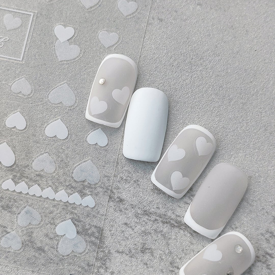 Heart Nail Stickers, Heart Nail Decals, Cute Nail Decals, Nail Designer ...