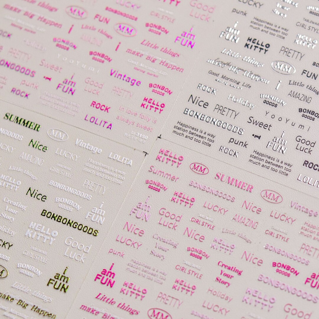 English Words Nail Stickers, Words Nail Decals, Nail Art, 3D Nail ...