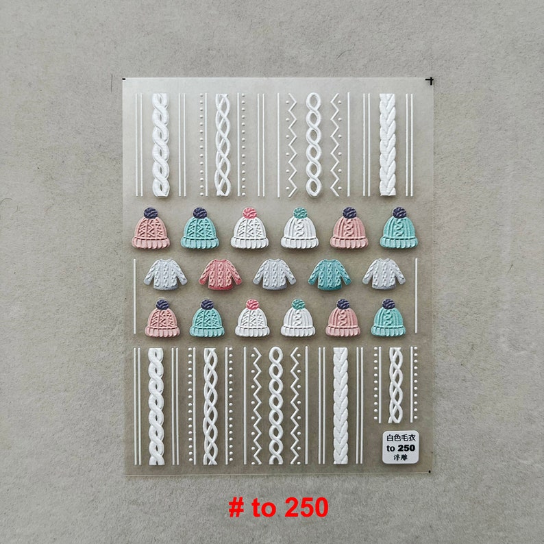 Winter Sweater Nail Stickers, Nail Art Decal, Winter Nail Stickers ...