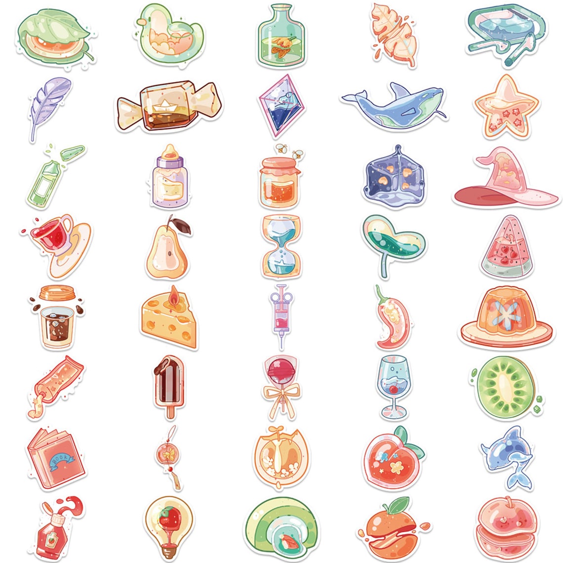 40 Pcs Kawaii Cartoon Stickers Cute Stickers Pack Kawaii - Etsy