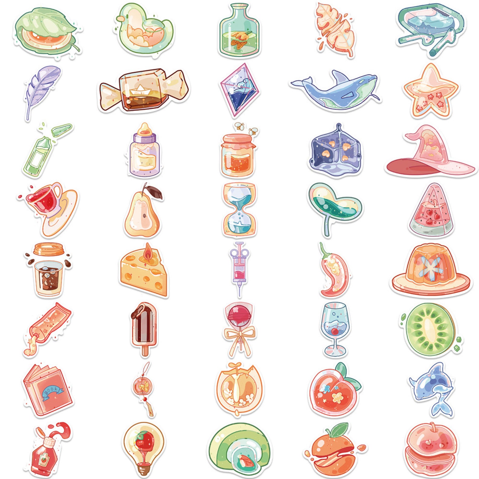 40 Pcs Kawaii Cartoon Stickers Cute Stickers Pack Kawaii - Etsy