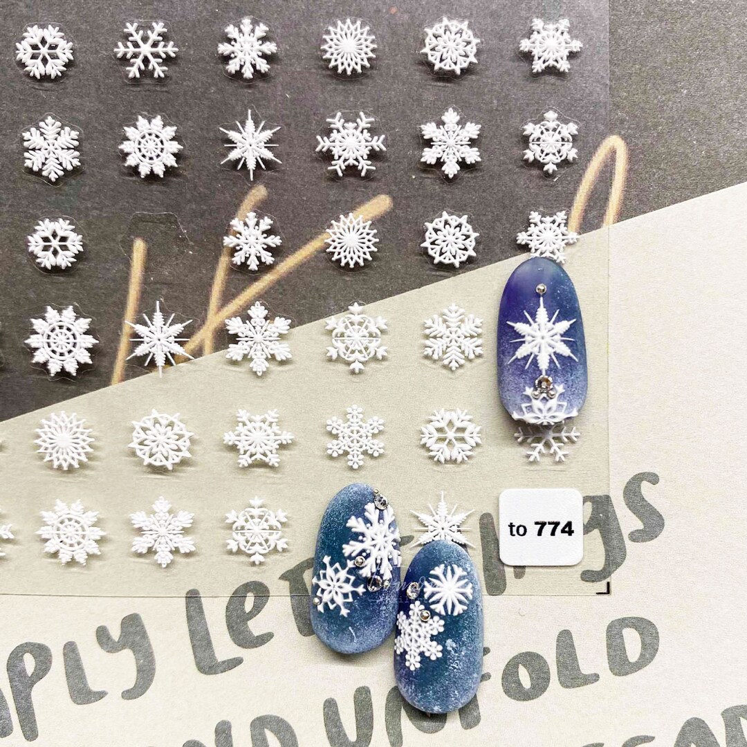 Snowflake Nail Stickers, Winter Nail Decal, Nail Decal Art, DIY Nails ...