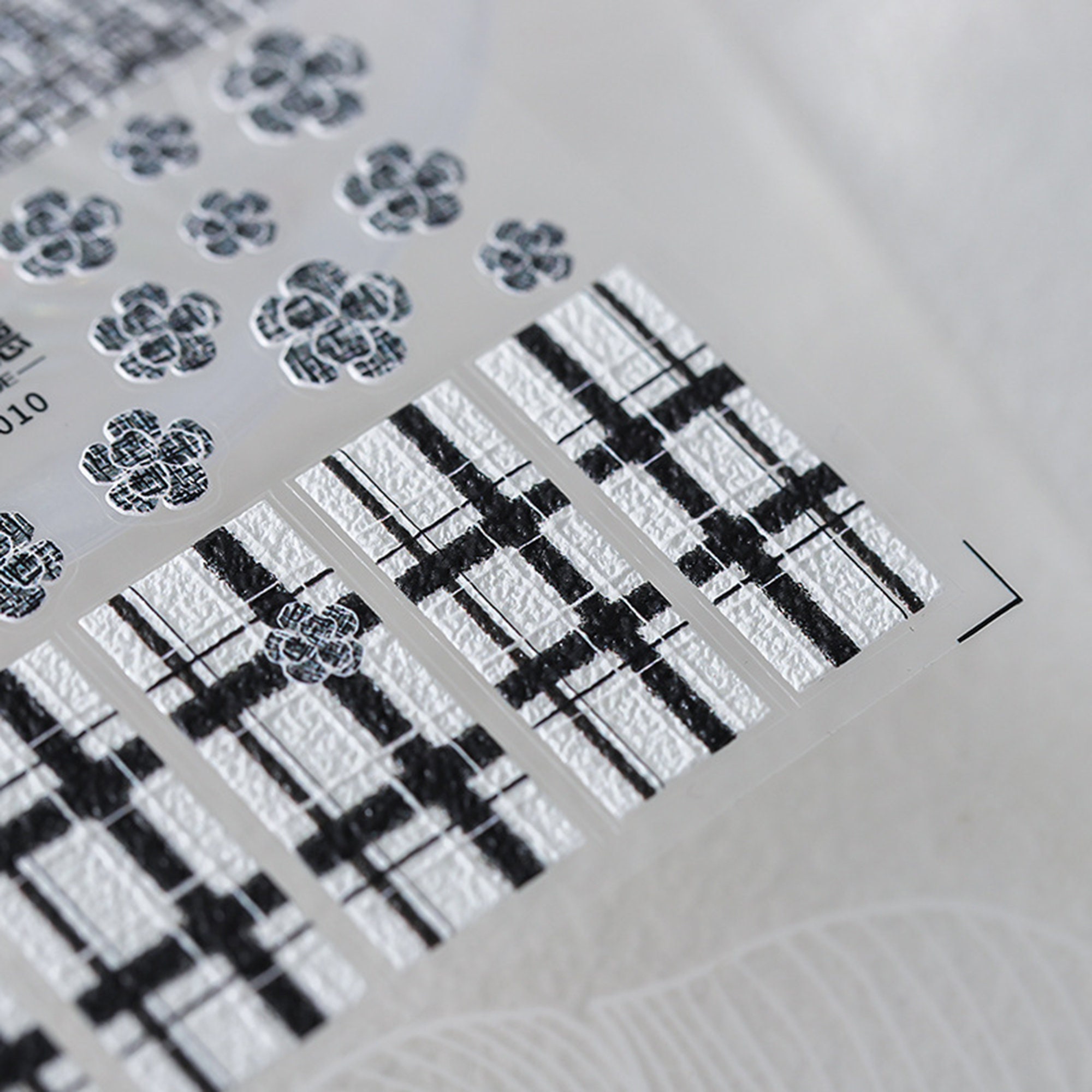 Plaid Nail Stickers, Black Plaid Nail Decals, Winter Nail Stickers ...
