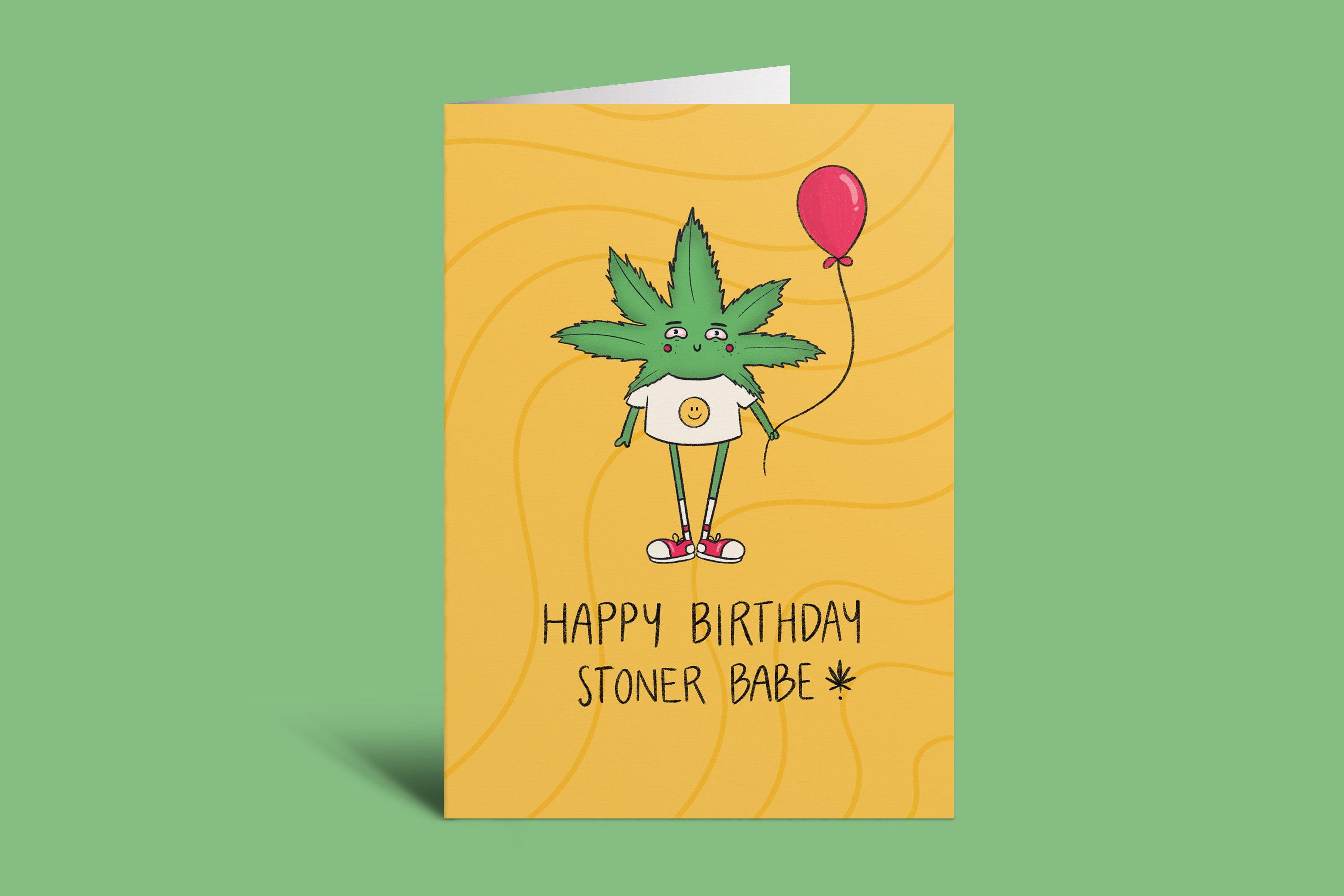 Happy Birthday Stoner Babe Card: Weed Character & Dope Birthday Card ...