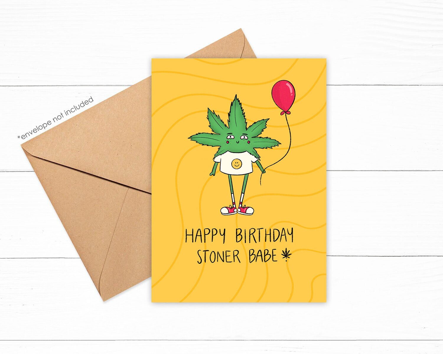Happy Birthday Stoner Babe Card Weed Character And Dope Birthday Card
