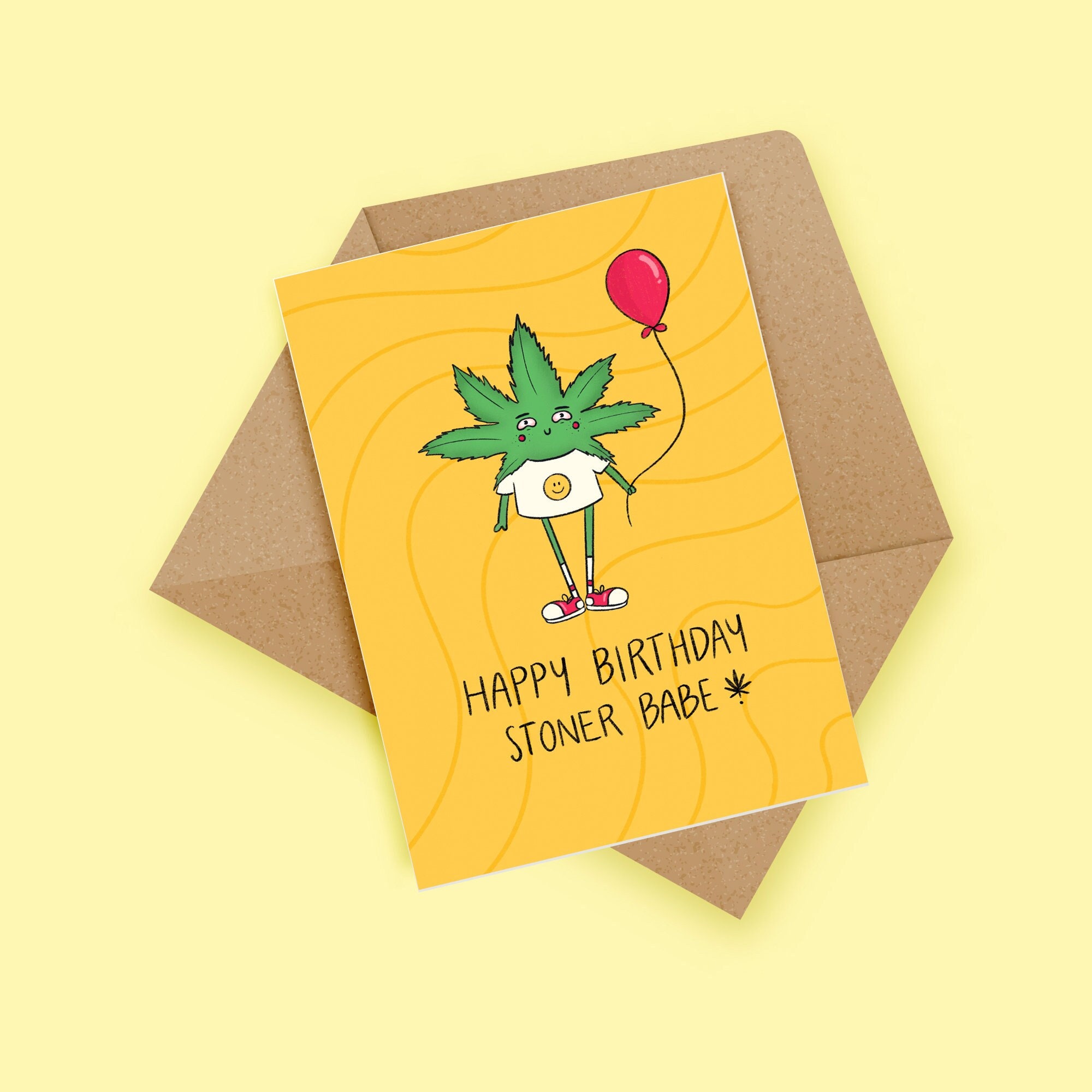 Happy Birthday Stoner Babe Card: Weed Character & Dope Birthday Card ...