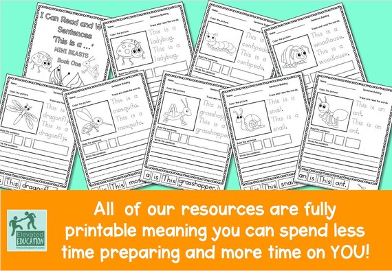Learning & School Pack 1 Mini beast sentence builder worksheets Toys ...