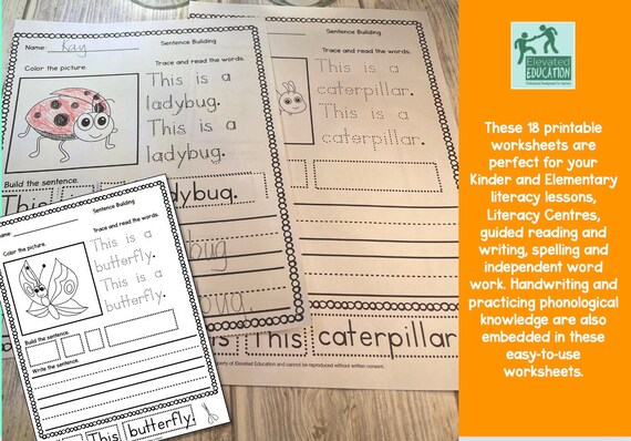 Learning & School Pack 1 Mini beast sentence builder worksheets Toys ...