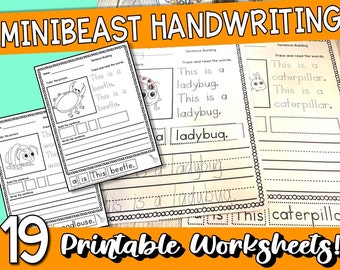 Learning & School Pack 1 Mini beast sentence builder worksheets Toys ...
