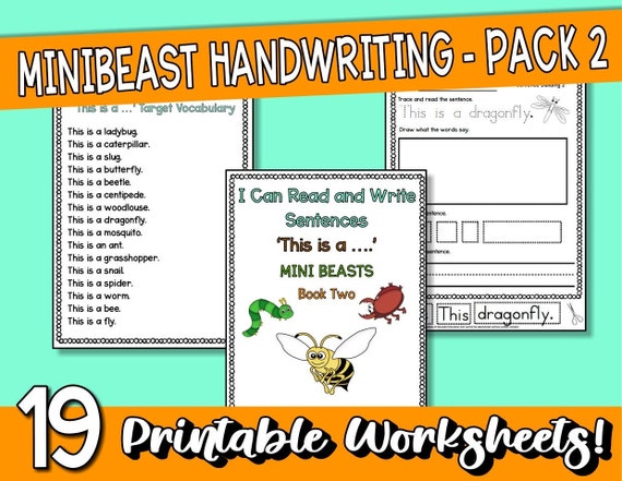 Learning & School Pack 1 Mini beast sentence builder worksheets Toys ...
