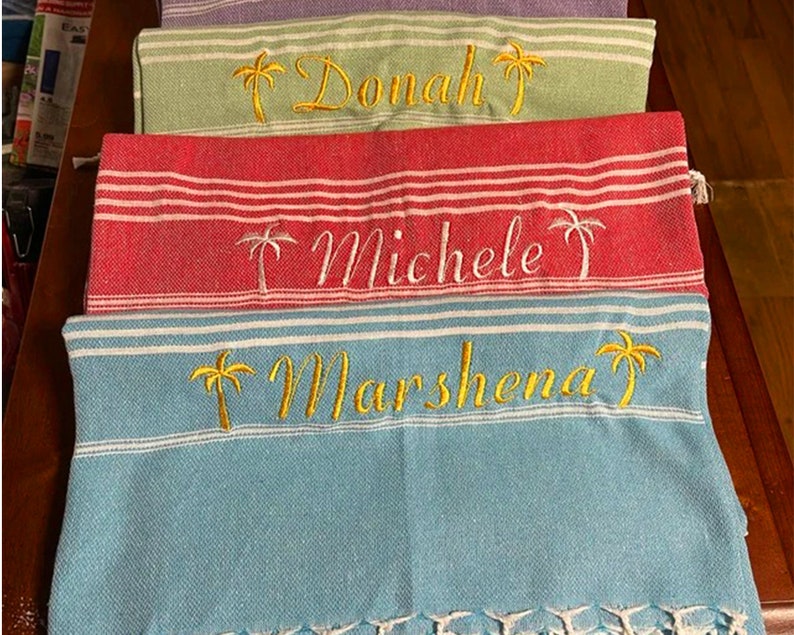 Personalized Turkish Towels, Custom Bridesmaid Gifts, Girls Trip Favors ...