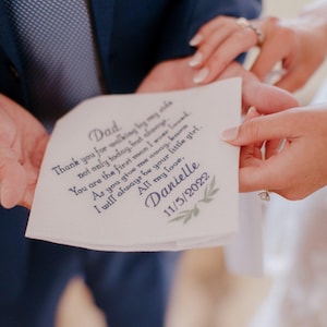 Elegant Lace Wedding Handkerchief, Embroidered Wedding Napkins, Father ...