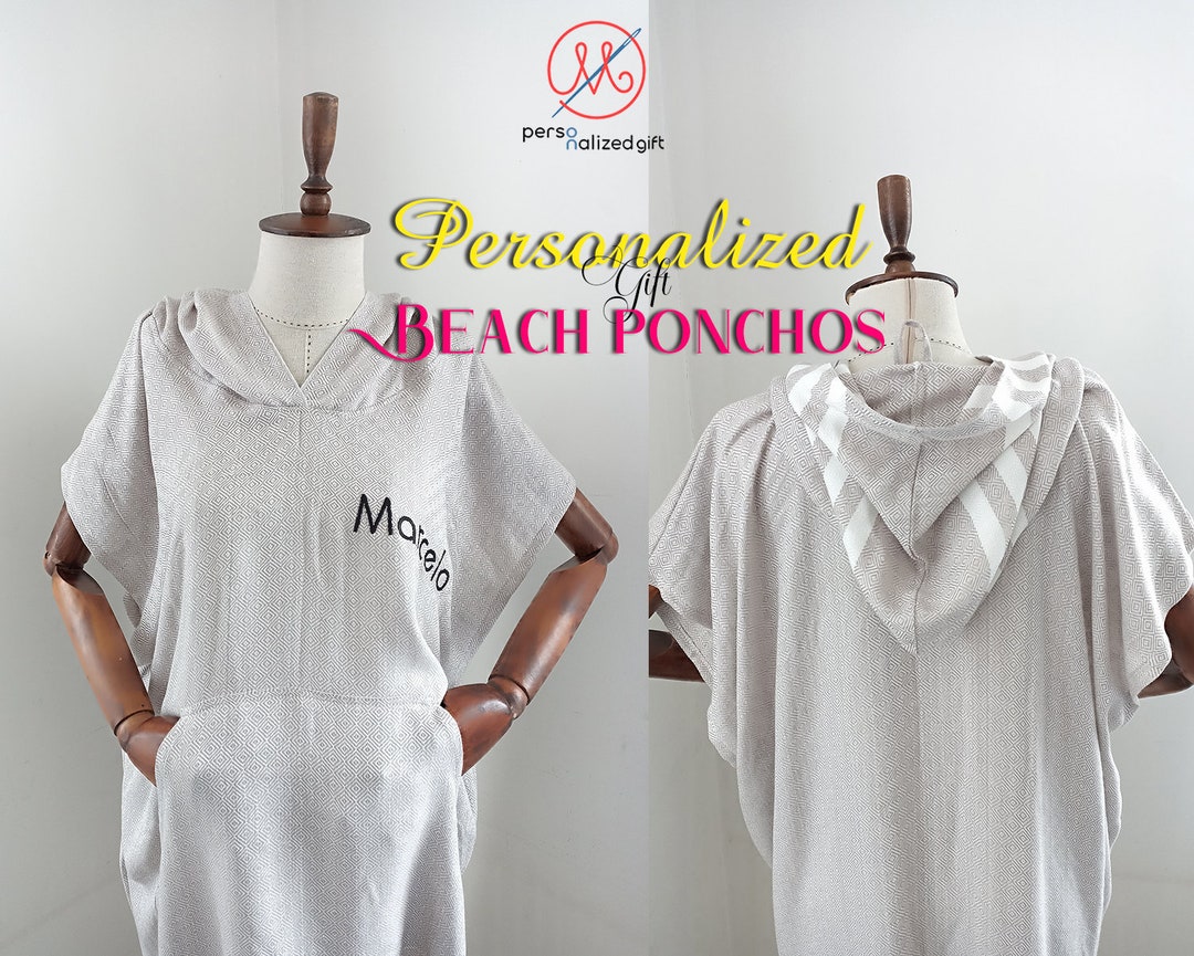 Unisex Surf Poncho for Swimmers, Digital Printed Hooded Poncho ...