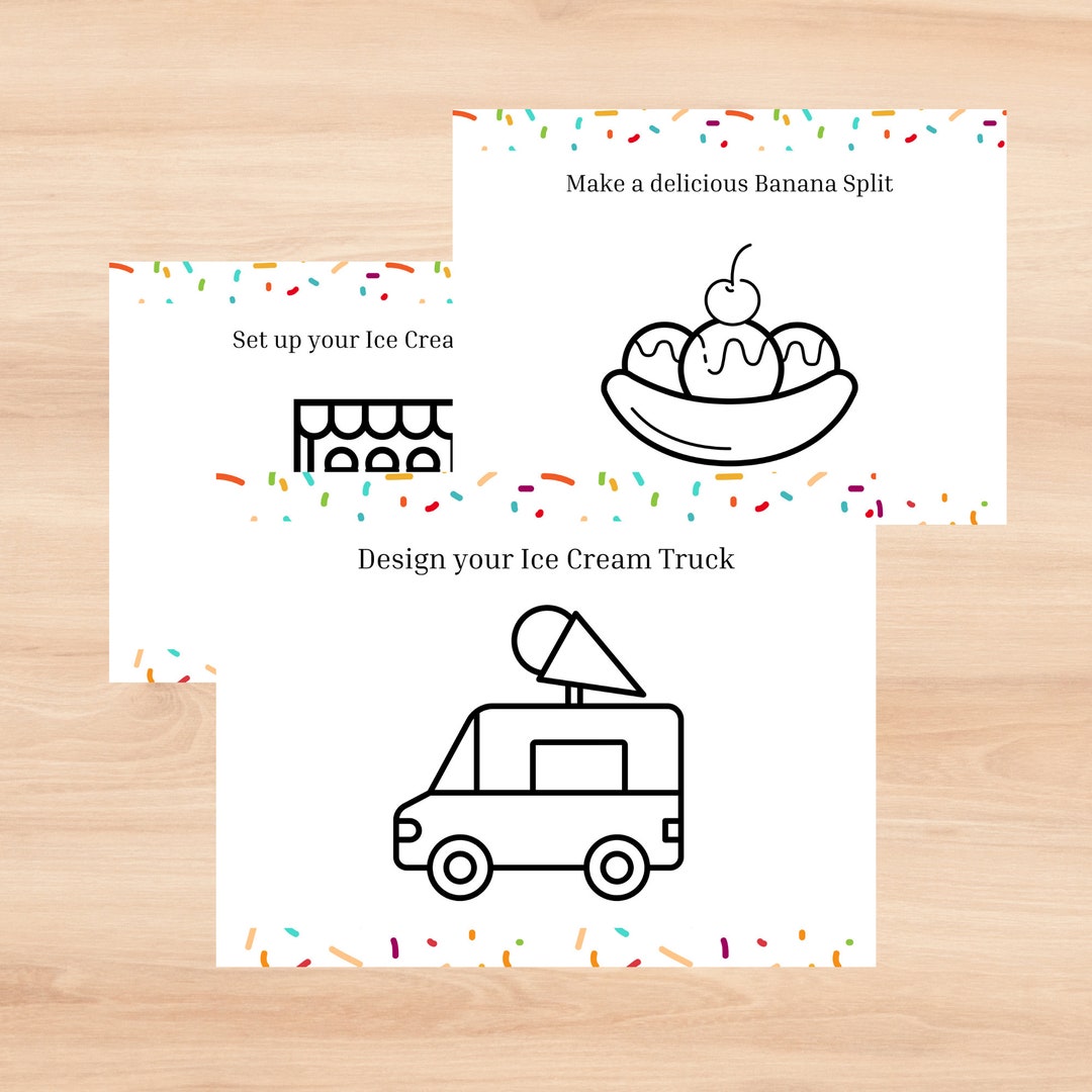 Ice Cream Play Dough Mat Fun Activity for Kids Icecream - Etsy