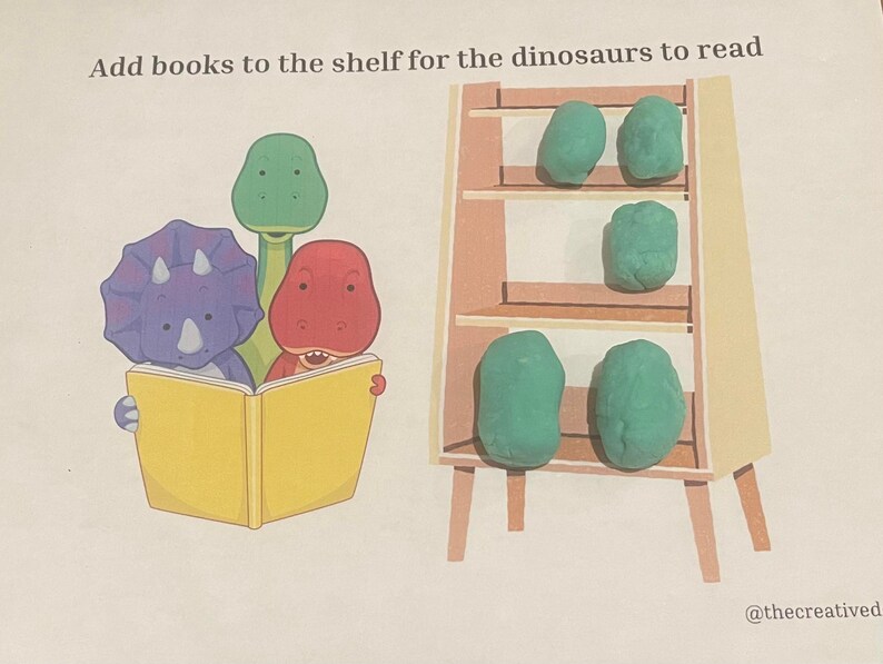 Dinosaur Play Dough Activity Set, Printable Playdough Mat, Busy Book ...