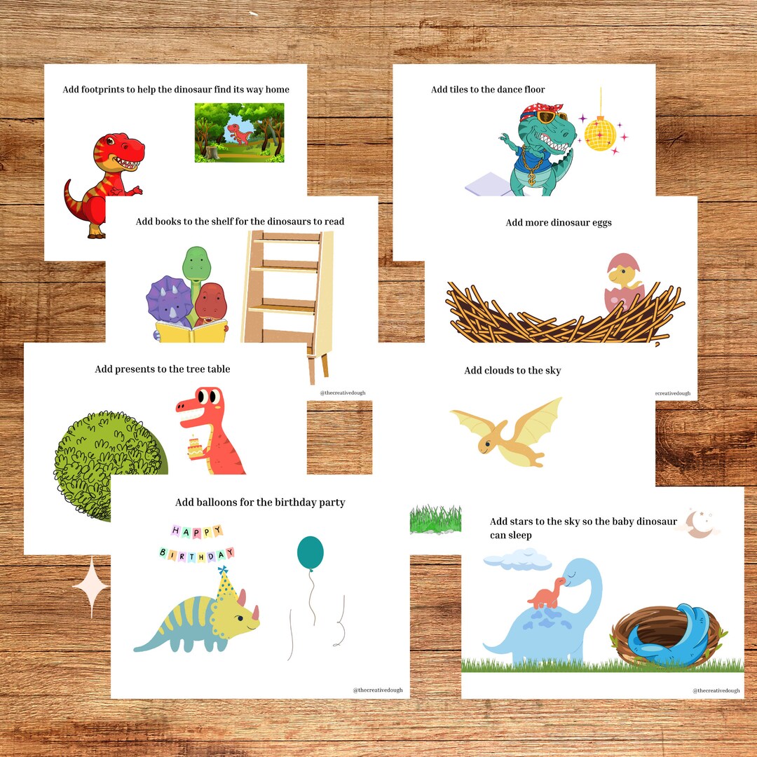 Dinosaur Play Dough Activity Set, Printable Playdough Mat, Busy Book ...