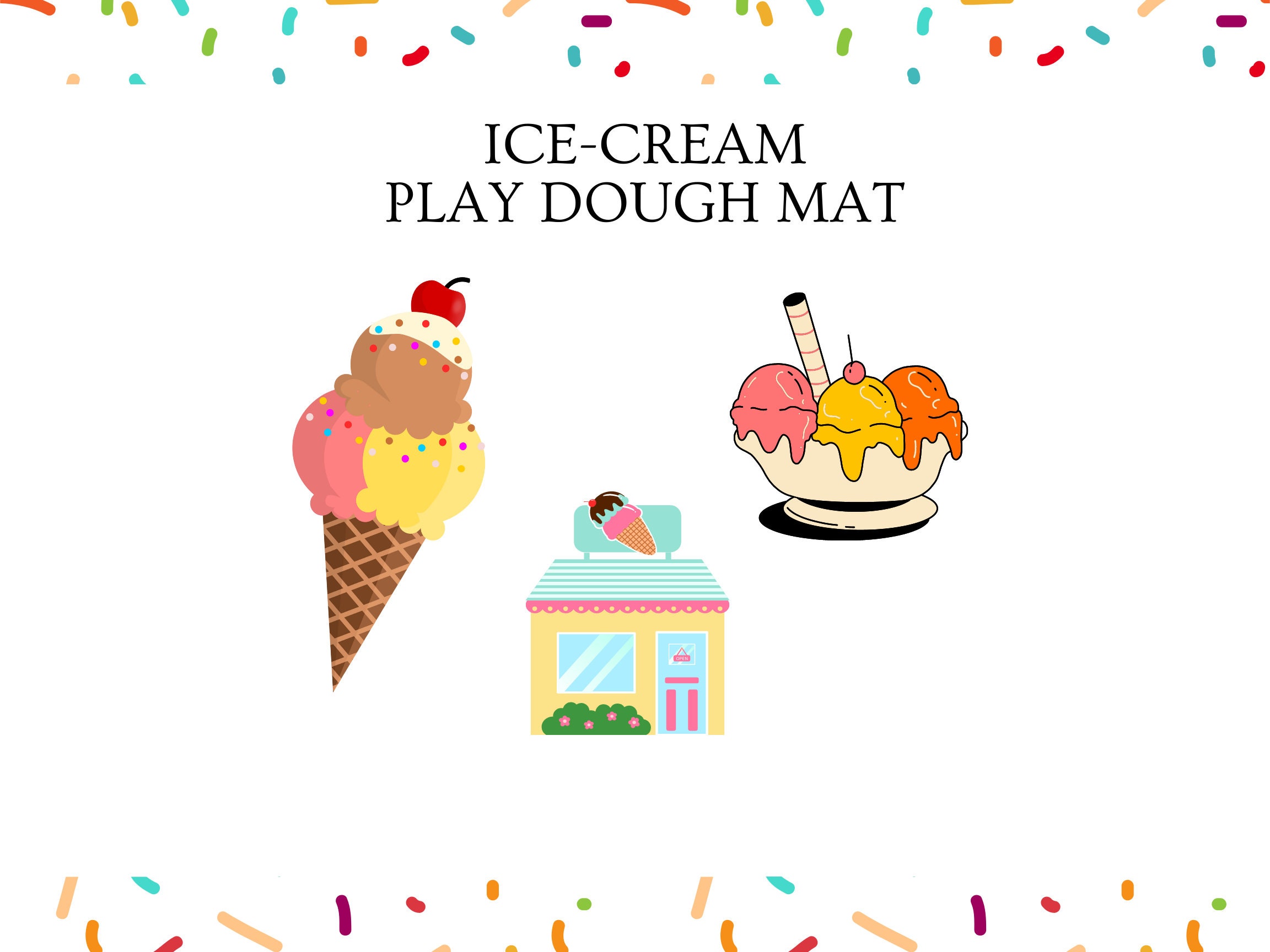 Ice Cream Play Dough Mat Fun Activity for Kids Icecream - Etsy