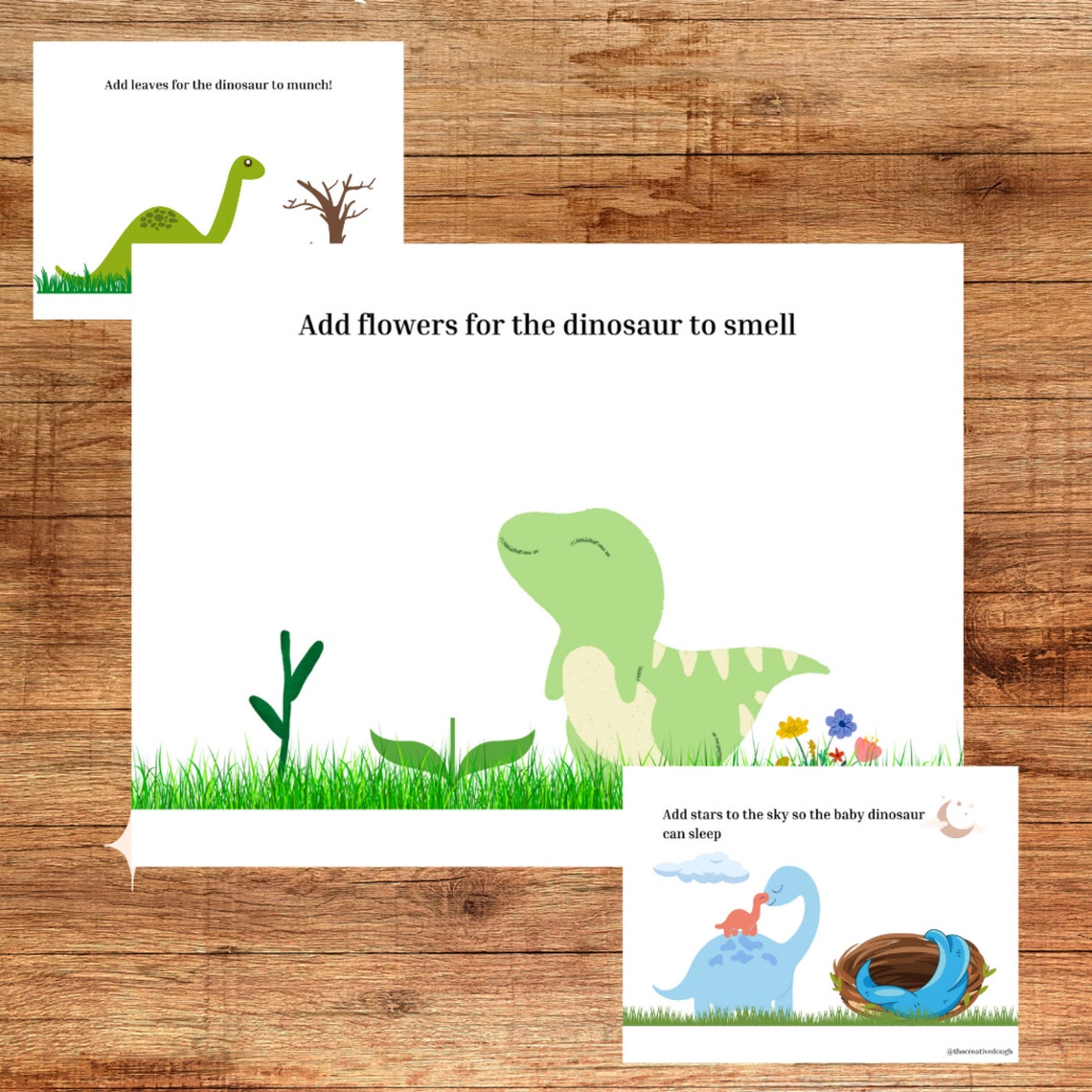 Dinosaur Play Dough Activity Set, Printable Playdough Mat, Busy Book ...