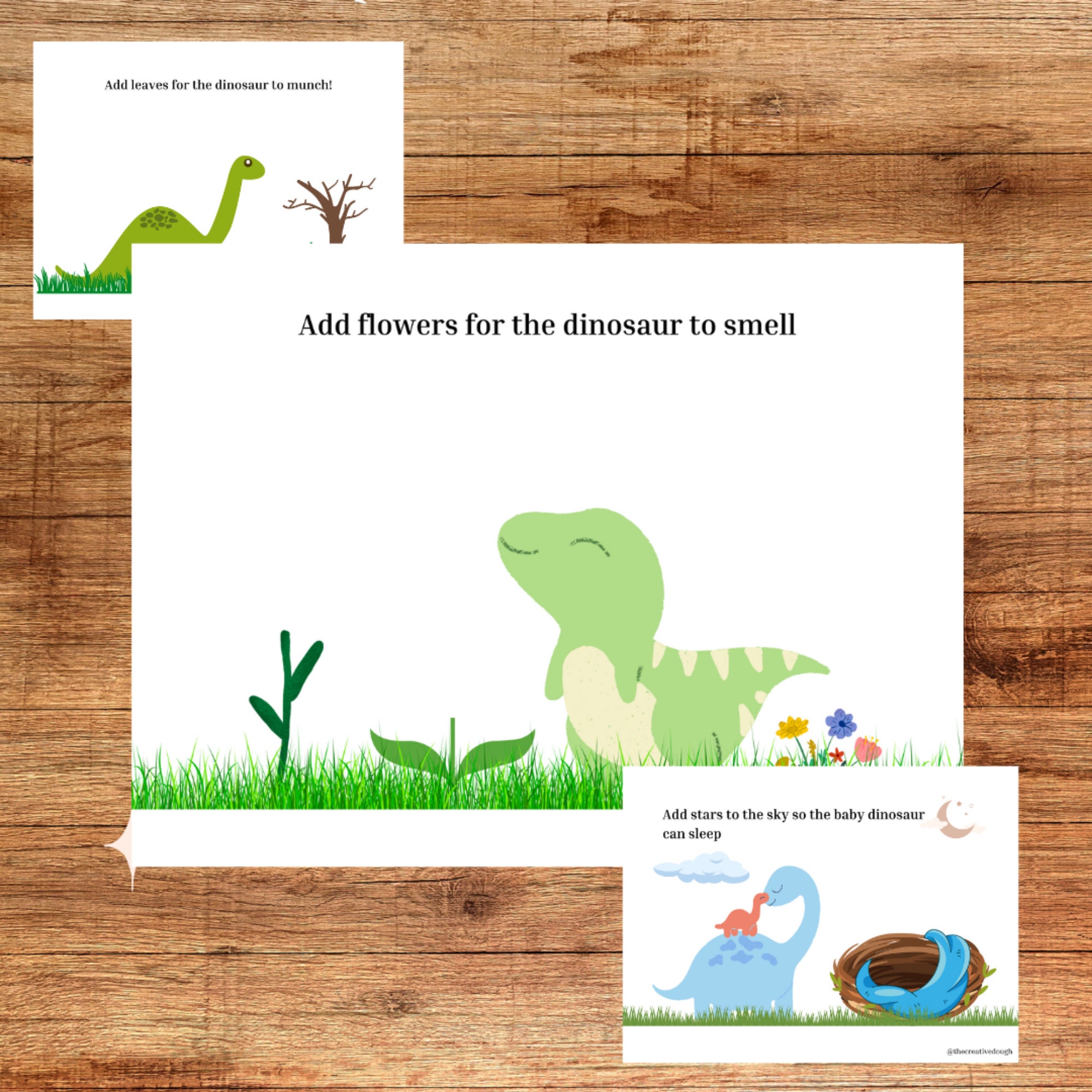 Dinosaur Play Dough Activity Set, Printable Playdough Mat, Busy Book ...
