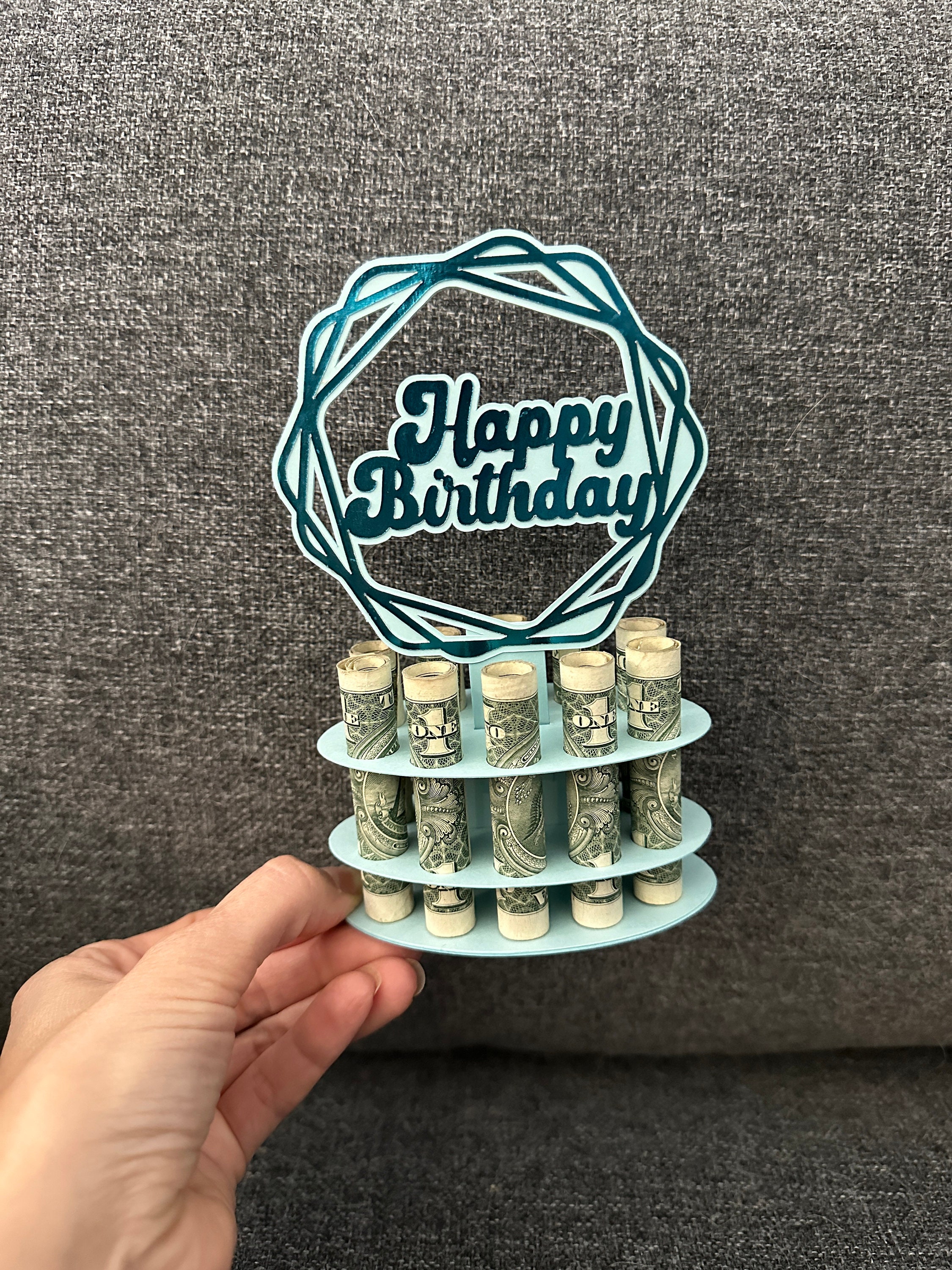 Money Cake Gift Holder: Birthday Cash Tree, Handmade Cardstock - Etsy