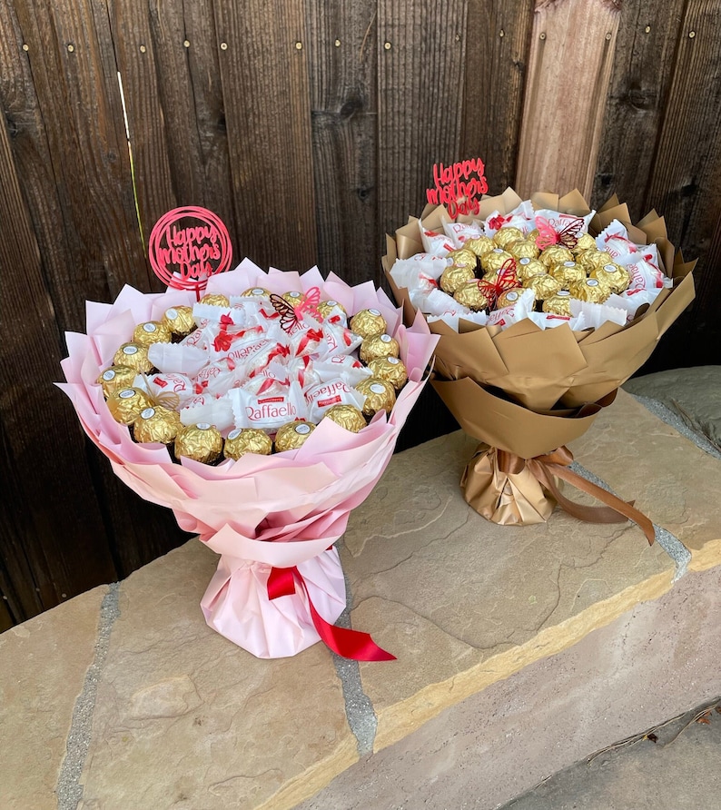 Raffaello and Ferrero Rocher Bouquet. Luxury Sweet Arrangement With ...