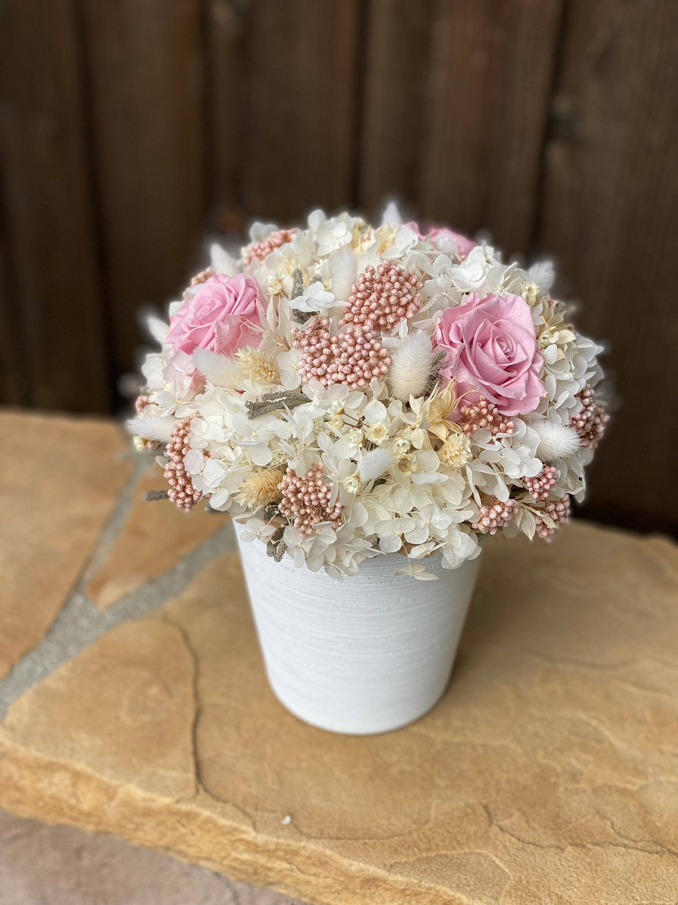 Luxury Flower Arrangement With Preserved Roses and Dried - Etsy