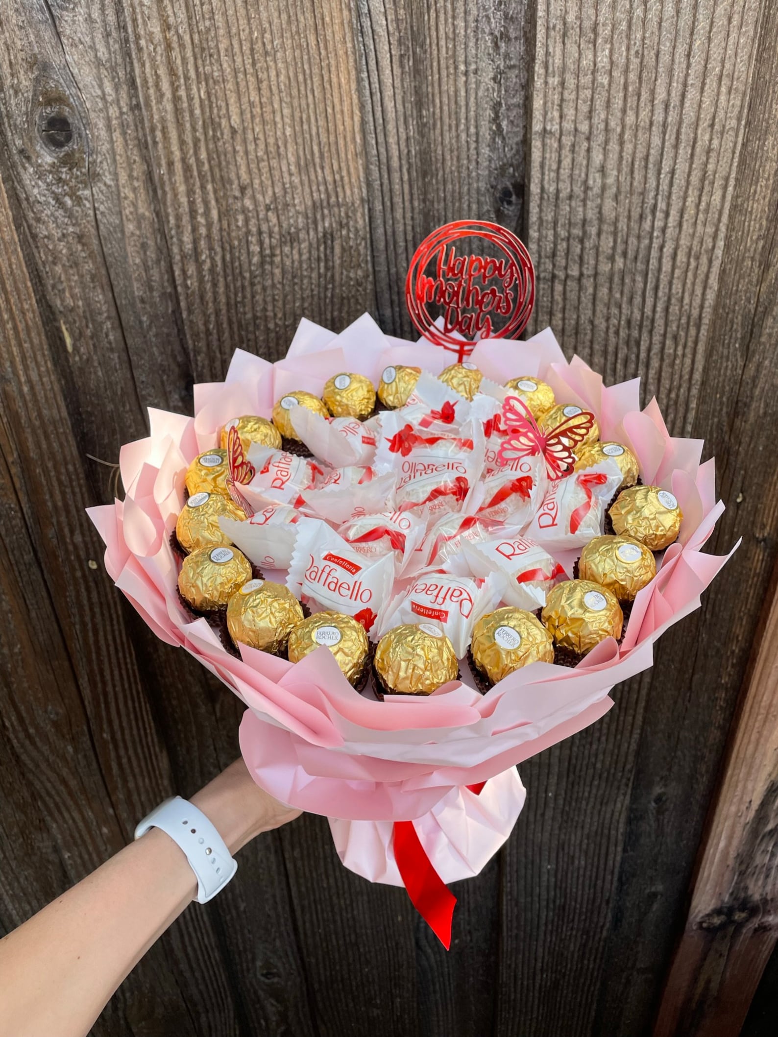 Raffaello and Ferrero Rocher Bouquet. Luxury Sweet Arrangement With ...