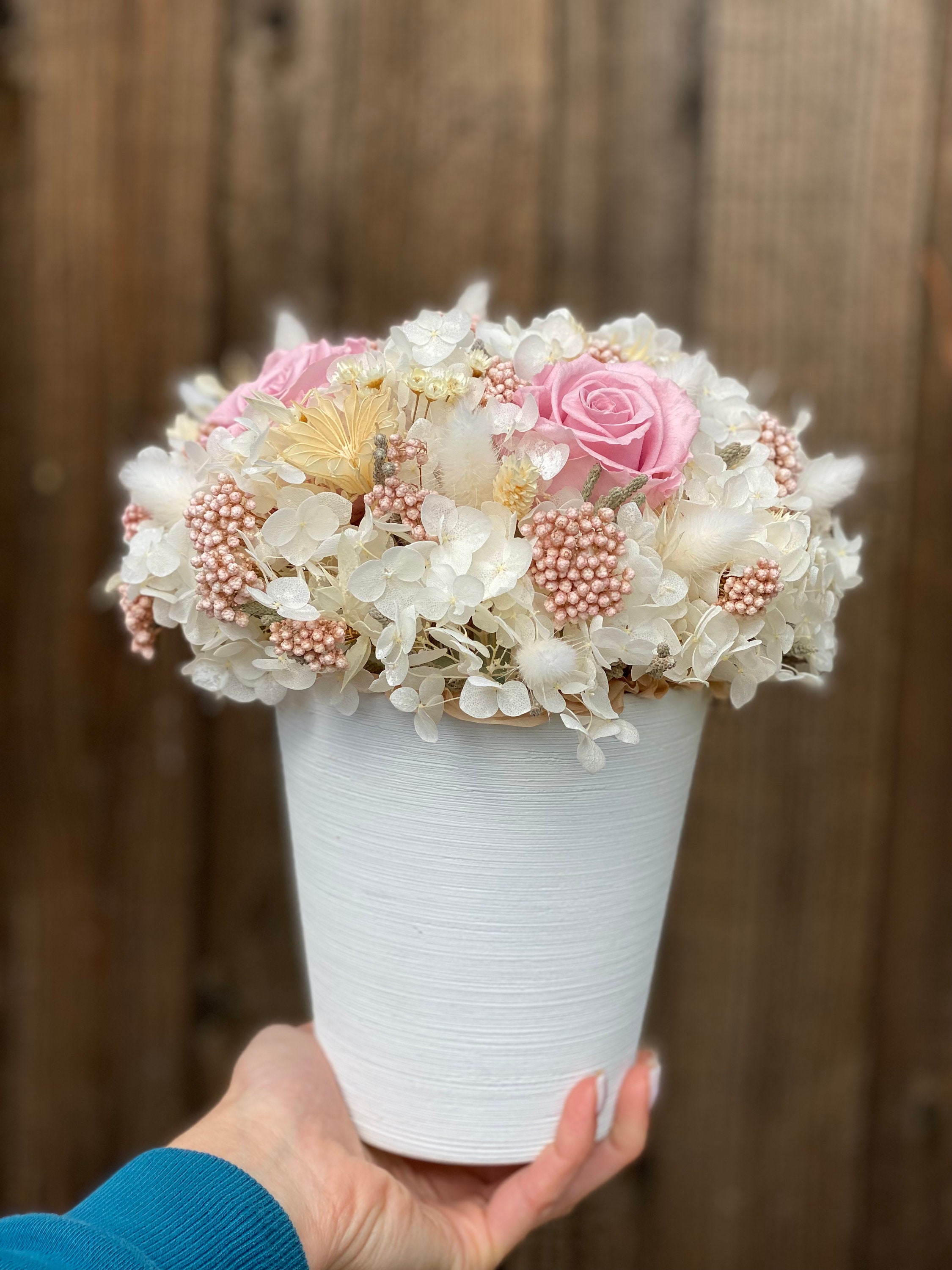 Luxury Flower Arrangement With Preserved Roses and Dried - Etsy