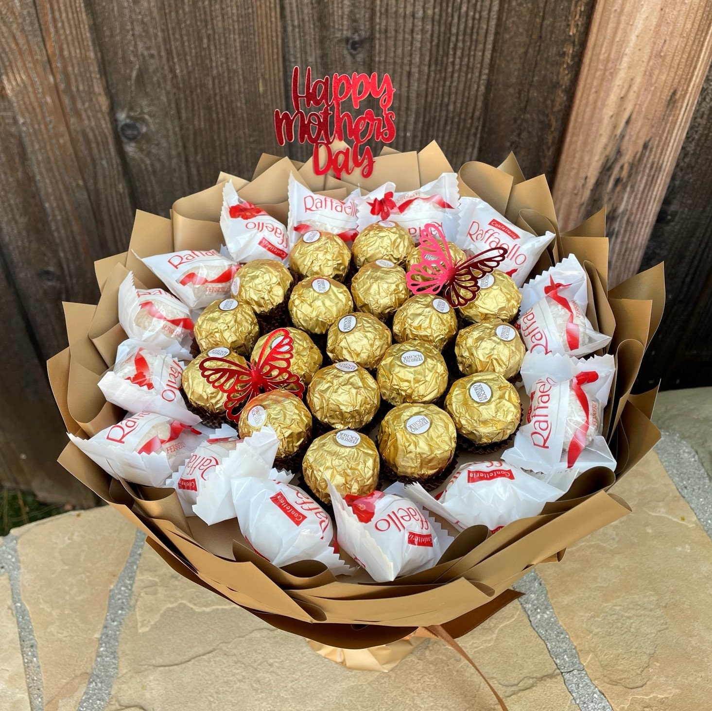 Raffaello and Ferrero Rocher Bouquet. Luxury Sweet Arrangement With ...