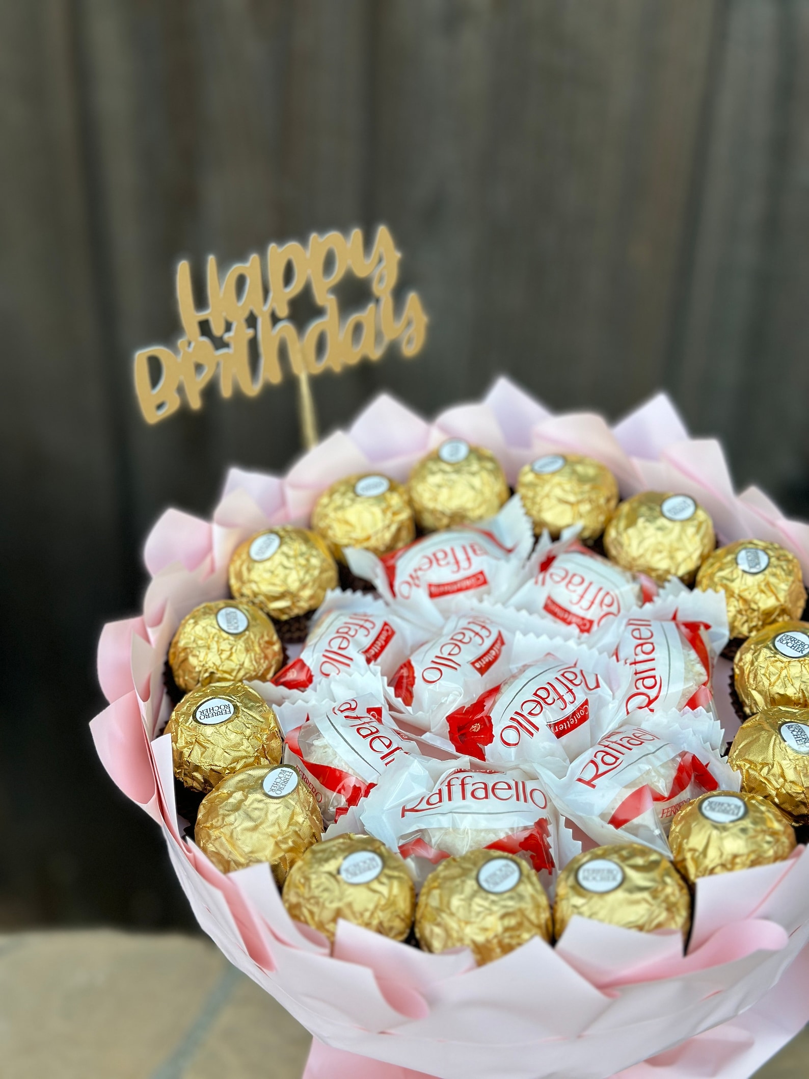 Raffaello and Ferrero Rocher Bouquet. Luxury Sweet Arrangement With ...