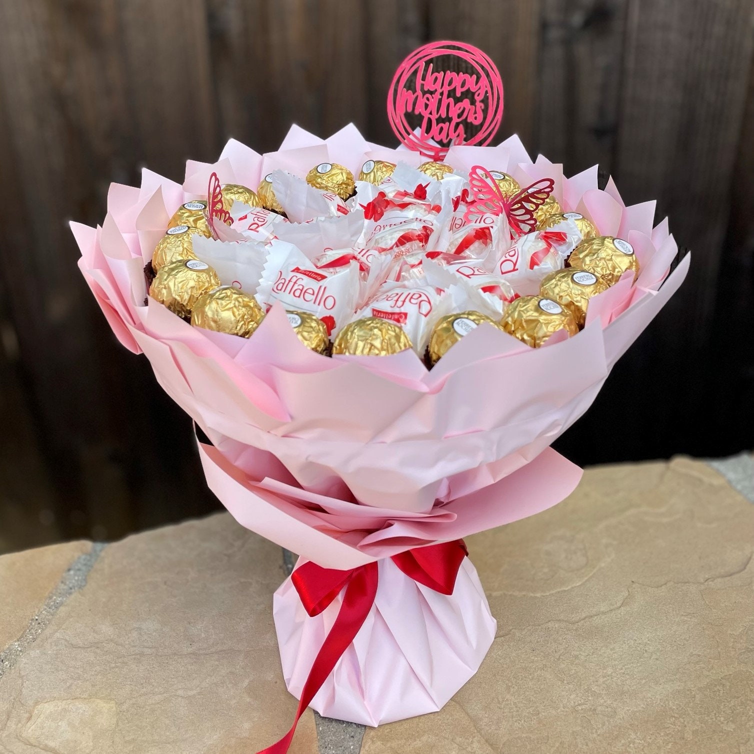 Raffaello and Ferrero Rocher Bouquet. Luxury Sweet Arrangement With ...