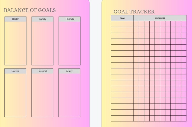 Comprehensive Goal Planner Bundle | Vision Board, Habit Tracker & More ...