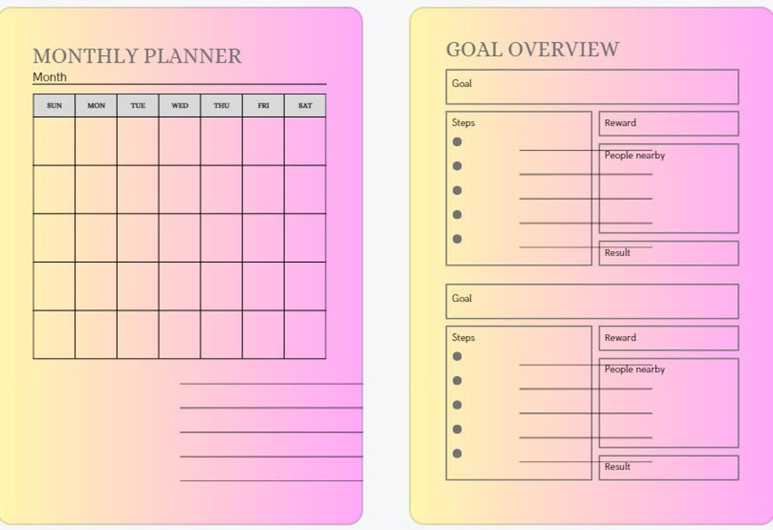 Comprehensive Goal Planner Bundle Vision Board, Habit Tracker & More ...