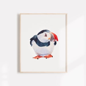 Atlantic Puffin Watercolor Art Digital Download, Arctic Bird Wall Decor ...