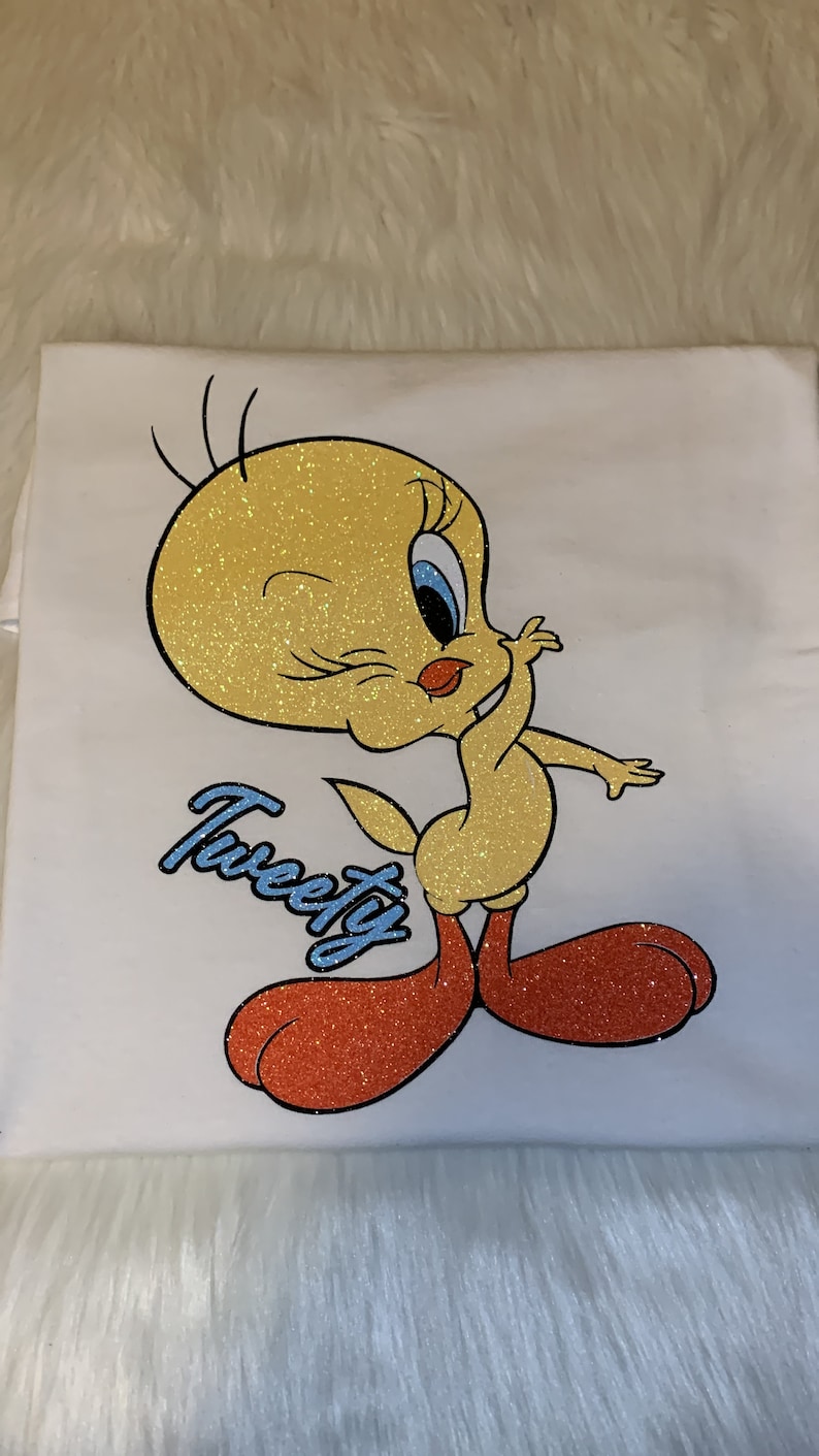 Glitter Tweety Bird T-shirt | 90s Looney Tunes Tee - Etsy