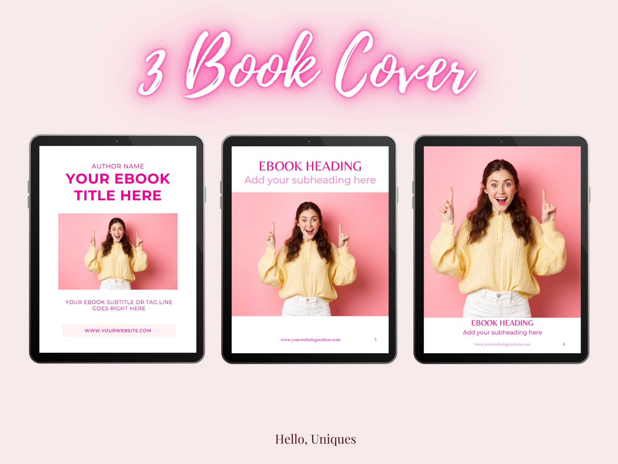 Boss Babe Neon Pink Ebook Template Editable Customizable Ebook Canva ...