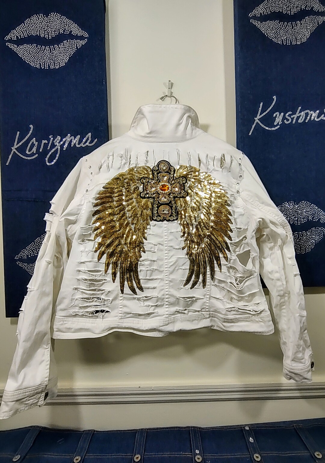 Gold Angel Wings Kustoms Jacket Size 1X - Etsy