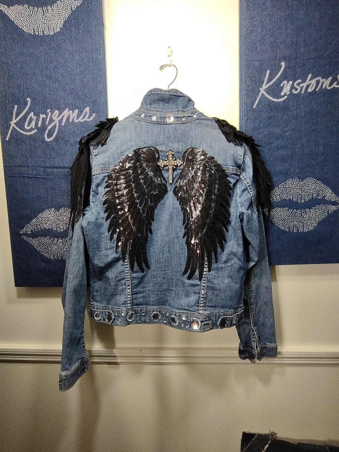 Black Angel Wings Kustoms Jacket Size XL - Etsy