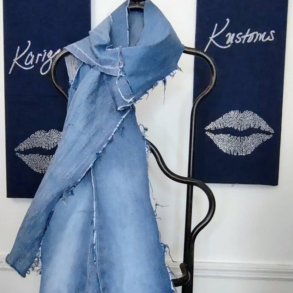 Denim Scarf - Etsy