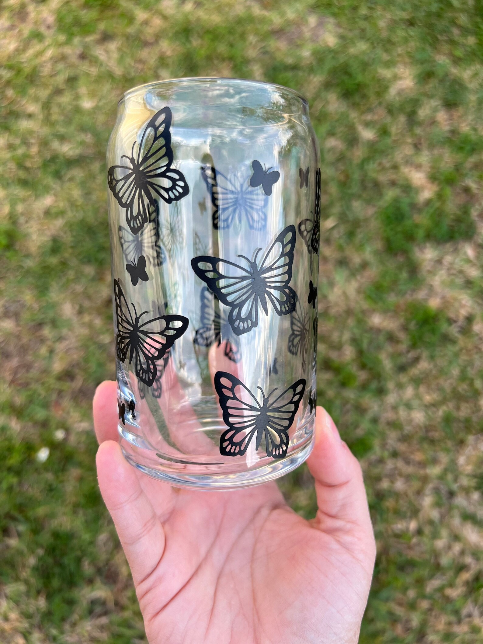Butterfly Glass Cup | Coffee Cup | Soda Cup | Beer Cup | Iced Drink Cup ...