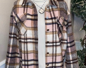 Pink Plaid Shacket - Etsy