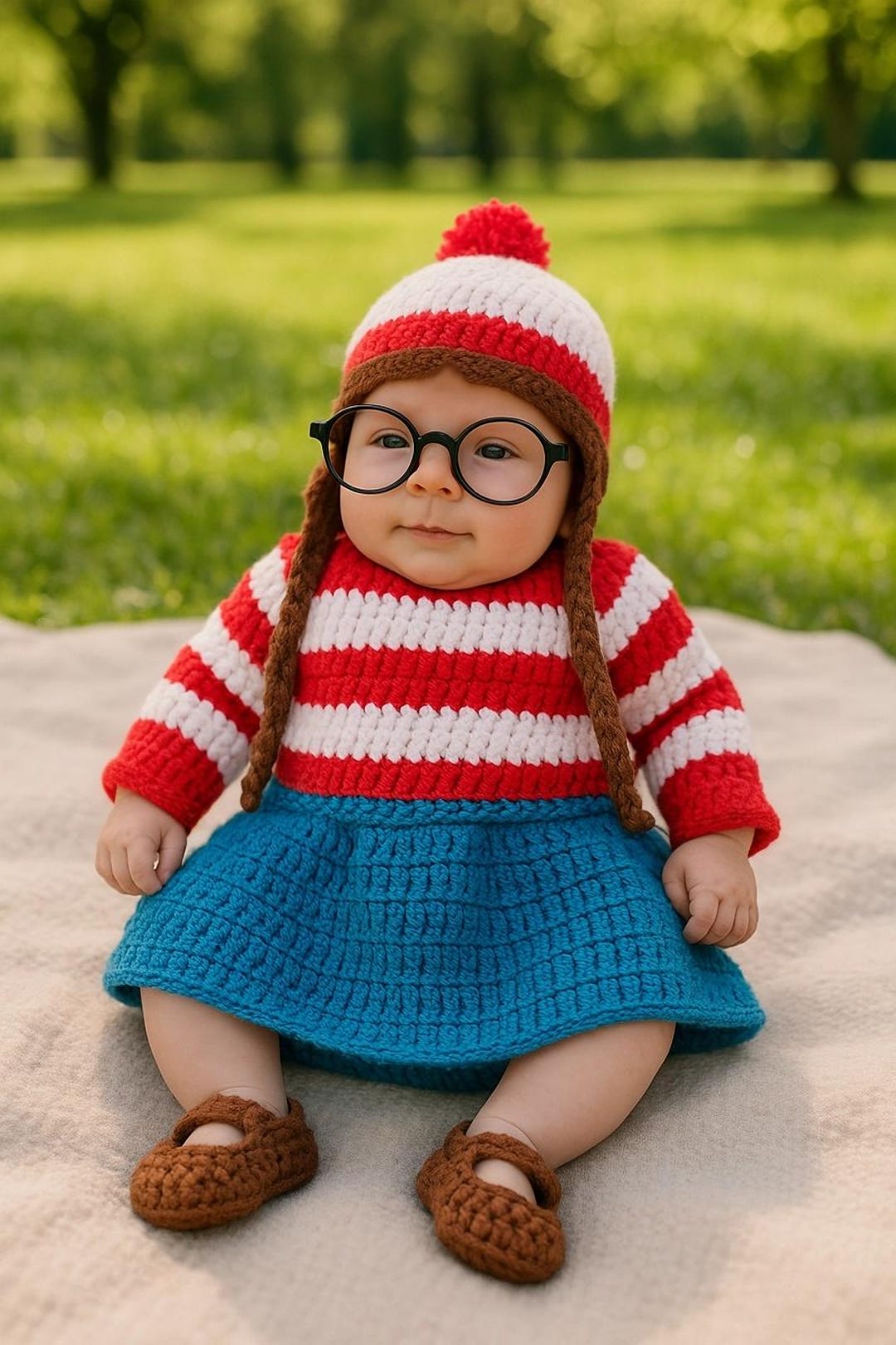 Baby Where's Waldo Wenda Outfit Photo Prop Costume Size 6-9 Months ...